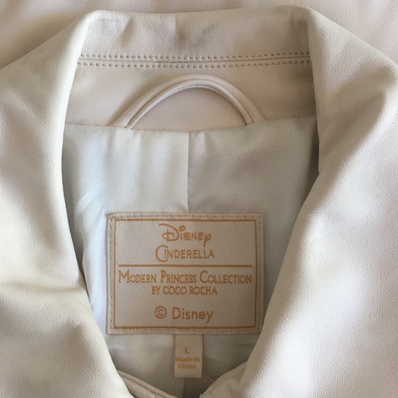 Disney | Jackets & Coats | Disney Cinderella Coco Rocha White Moto ...